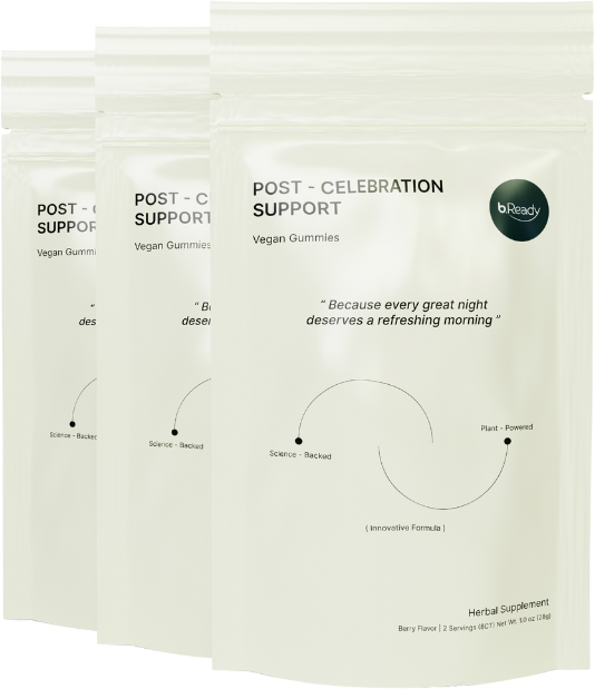 Natural Hangover Nausea Recovery Gummies | Hangover Vitamins | b.Ready